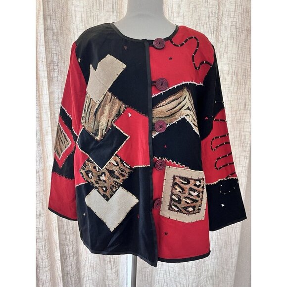 indigo moon | Jackets & Coats | Indigo Moon Y2k Womens Jacket Black Red ...